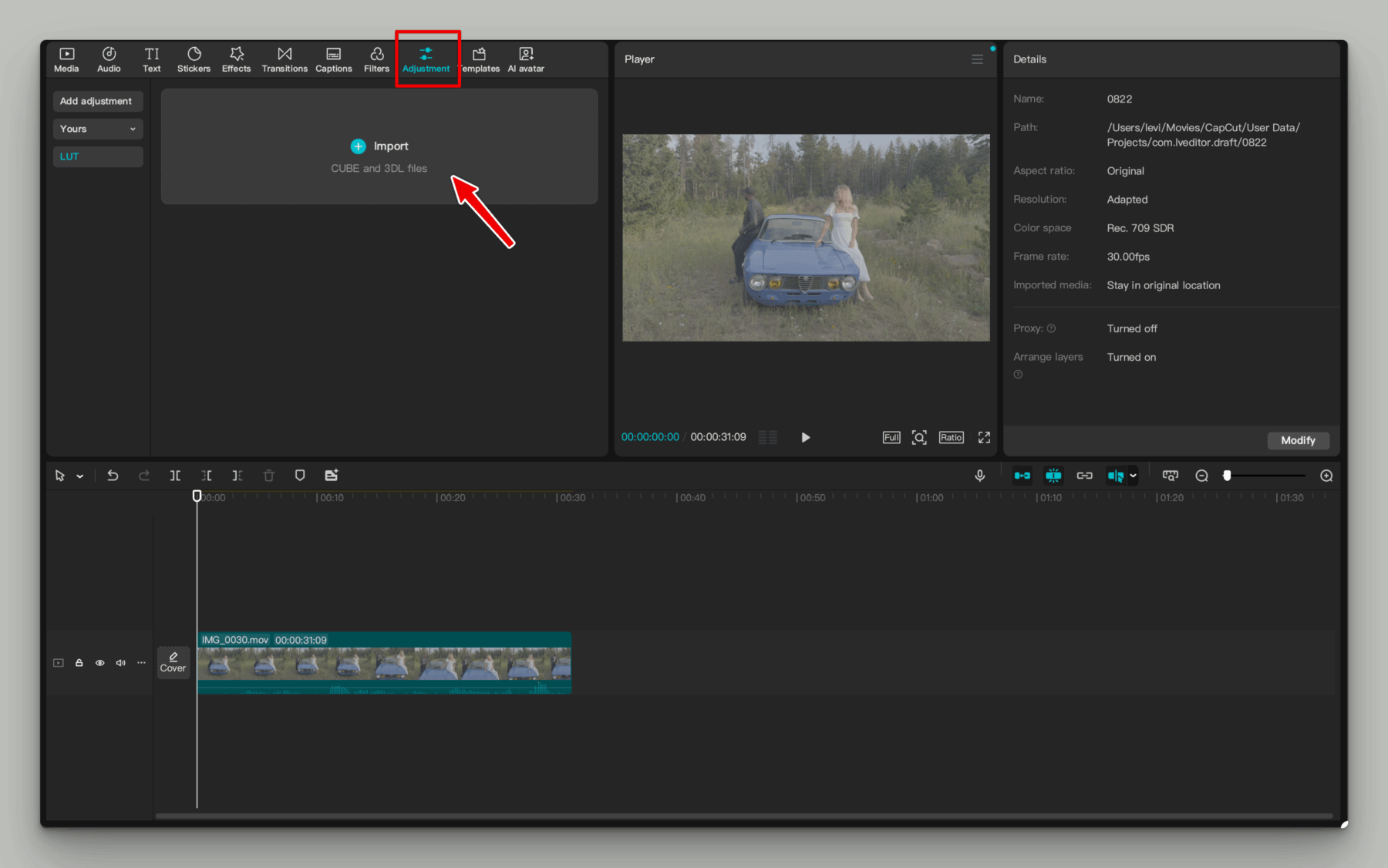 How to Quickly Add a LUT To CapCut - Gamut